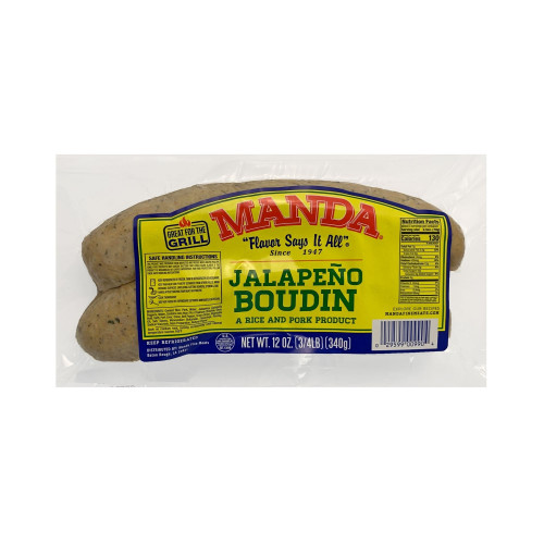 Manda Jalapeno Boudin 12oz – Cajun Style Rice & Pork ...